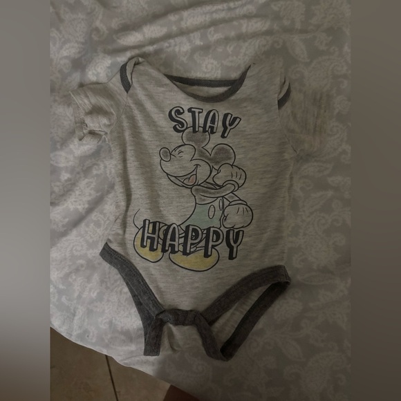Disney | One Pieces | Disney Stay Happy Mickey Mouse Gray Bodysuit ...